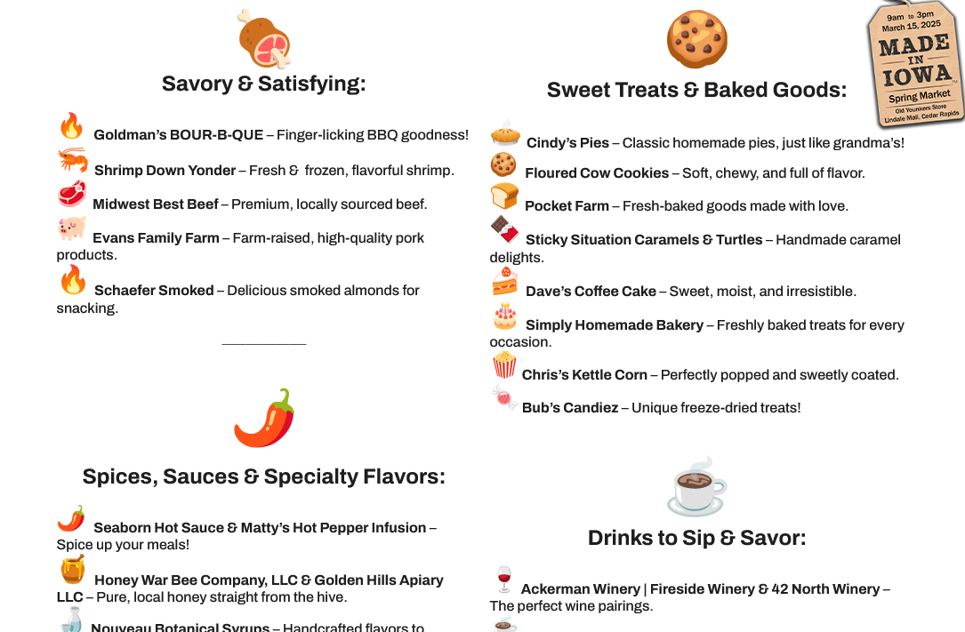 Stock up on Iowa’s best locally made eats - Made in Iowa